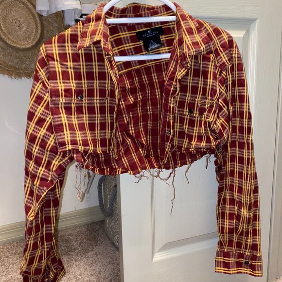 Tops | Vintage Garnet And Gold Flannel | Poshmark